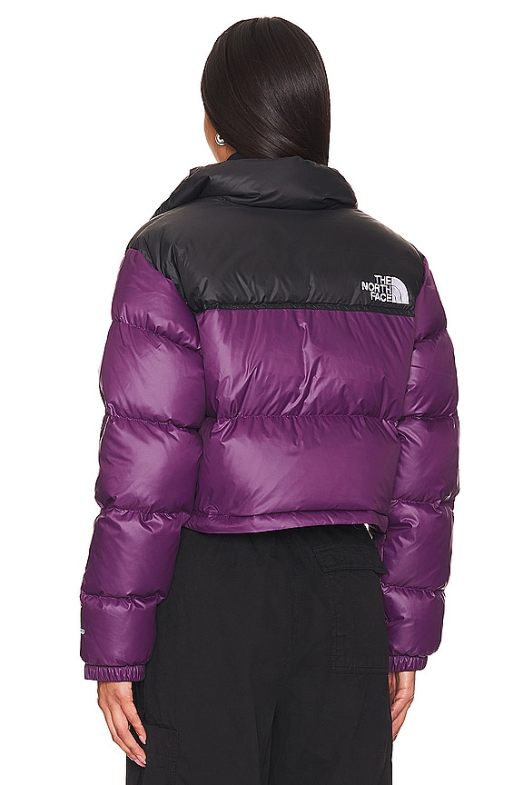 The North Face Nuptse Short Jacket in Black Currant Purple | REVOLVE