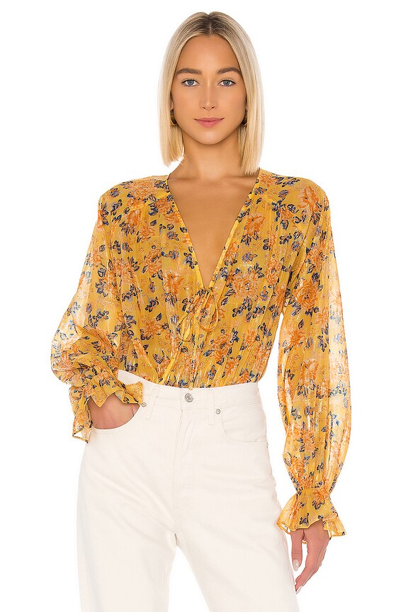 Tularosa Adine Bodysuit in Golden Rose Floral | REVOLVE