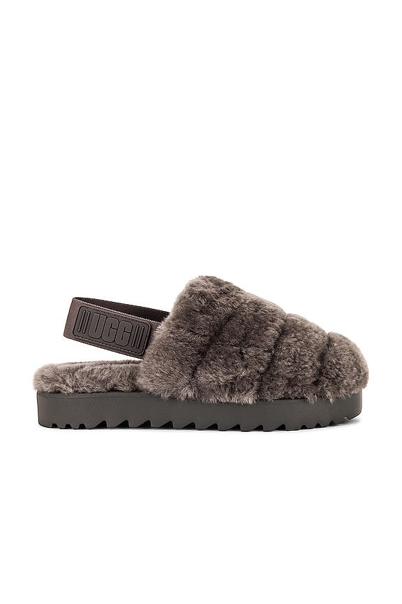 UGG Super Fluff Slipper in Charcoal | REVOLVE
