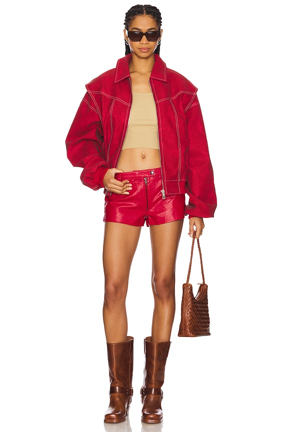 Understated Leather x REVOLVE Perfect Leather Short in Red | REVOLVE