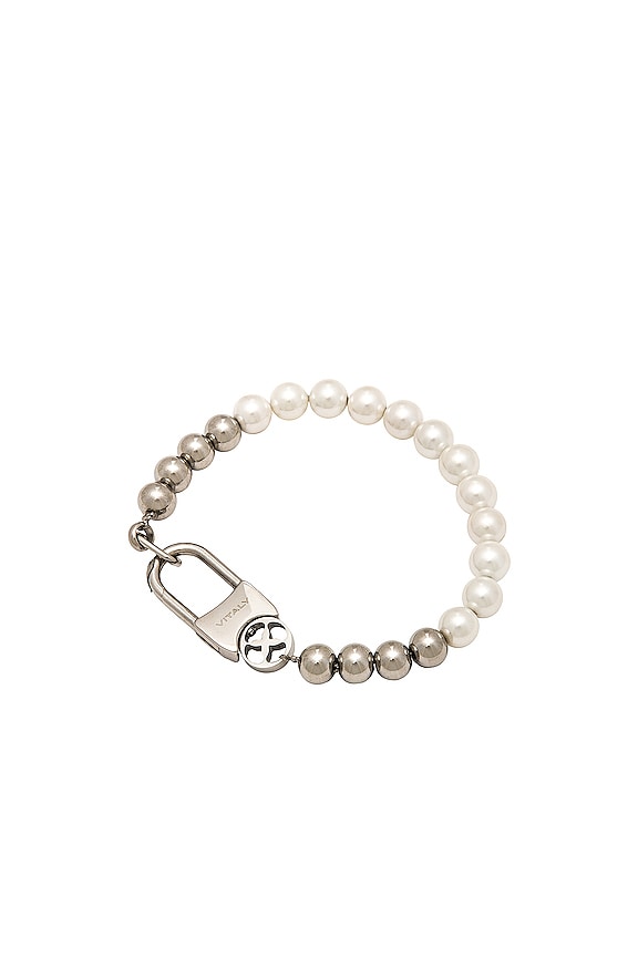 Vitaly Keshi Bracelet in Stainless Steel & Pearl | REVOLVE