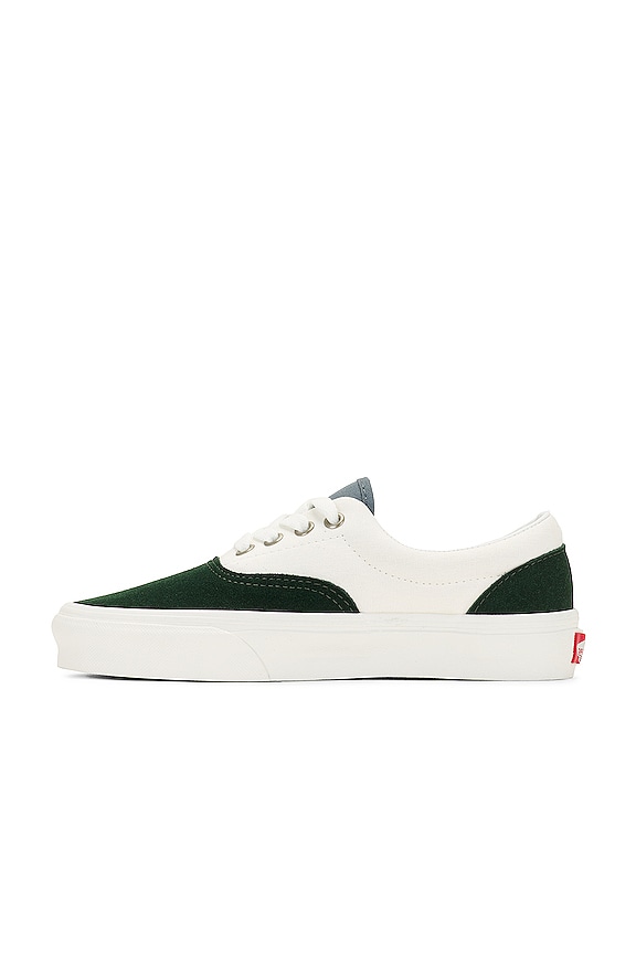Vans Era Low Top in Varsity Canvas Green & Blue | REVOLVE