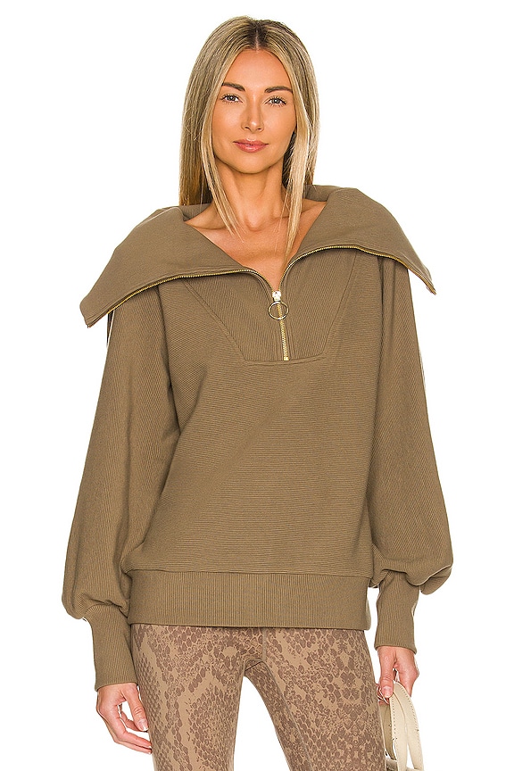 Varley Vine Half Zip in Stone Olive | REVOLVE
