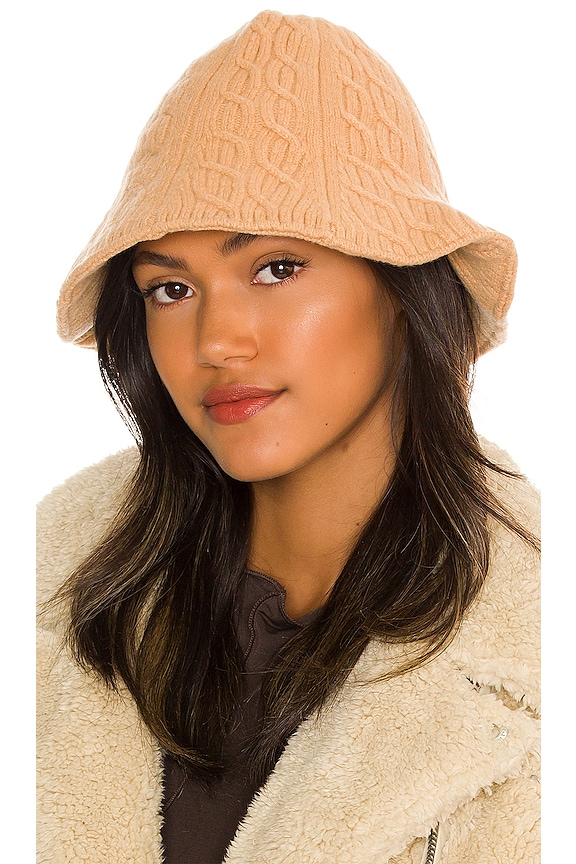 Victor Glemaud Bucket Hat in Solid Brown in Camel | REVOLVE