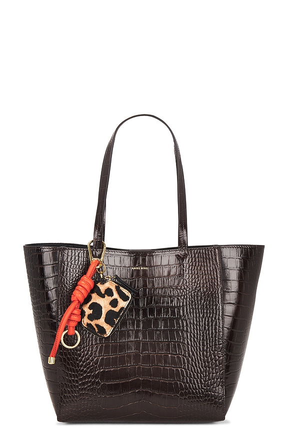 Veronica Beard LEOPARD ZIP POUCH BAG CHARM in Dark Acorn | REVOLVE