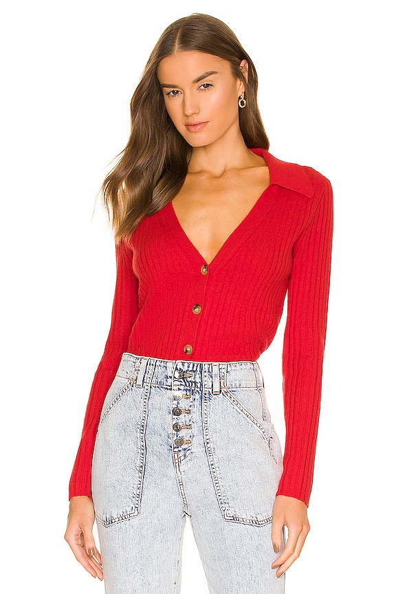 Veronica Beard Lazana Cashmere Cardigan in Red | REVOLVE