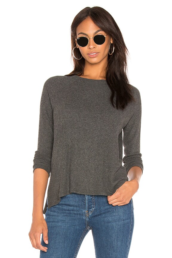 Velvet by Graham & Spencer Tianna Sweater in Anthracite | REVOLVE