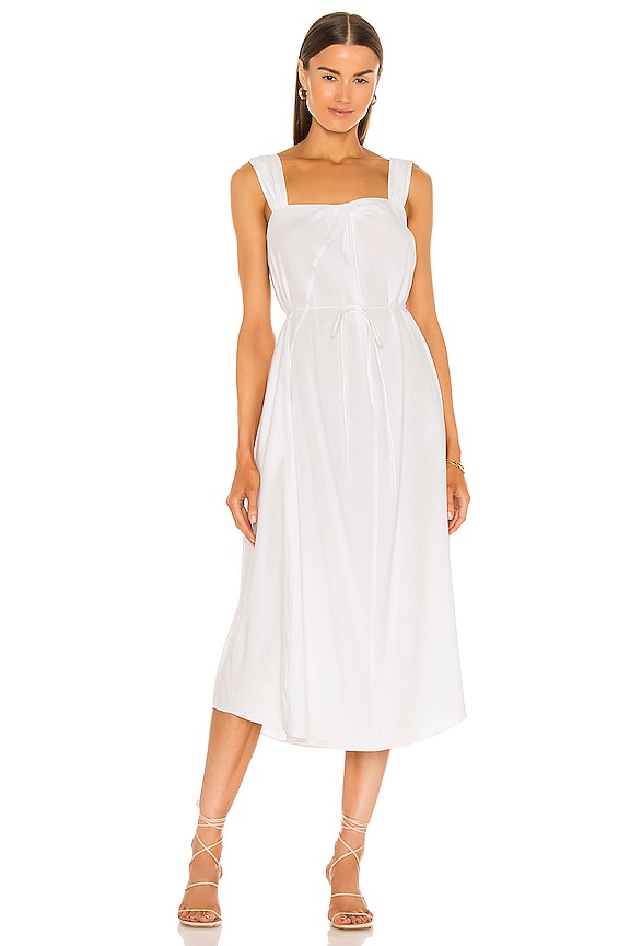 Vince Poet Strap Knot Front Dress in Optic White | REVOLVE