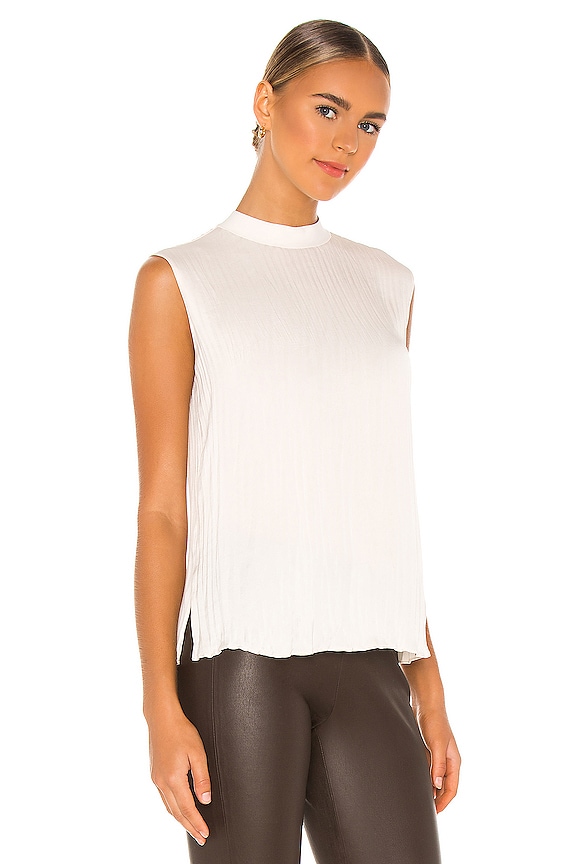 Vince Rib Mock Neck Shell Tank in Chiffon | REVOLVE