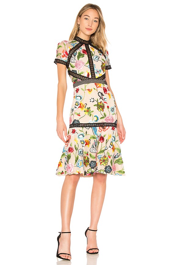 VONE Caterina Dress in Multi Floral Red | REVOLVE