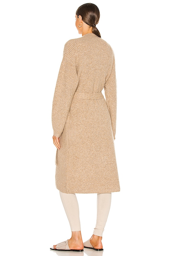 Weekend Stories Plush Rib Wrap Cardi in Wheat Brown | REVOLVE