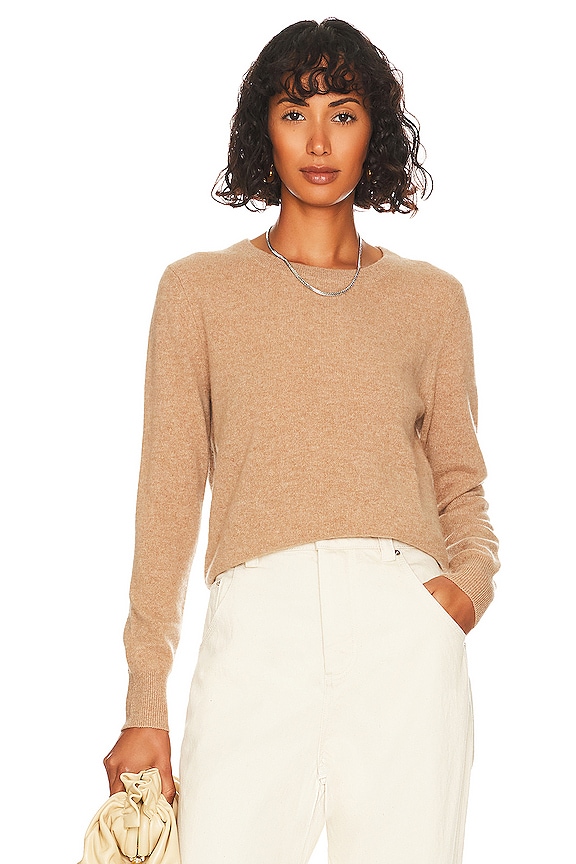 White & Warren Cashmere Sweater in Camel Heather | REVOLVE
