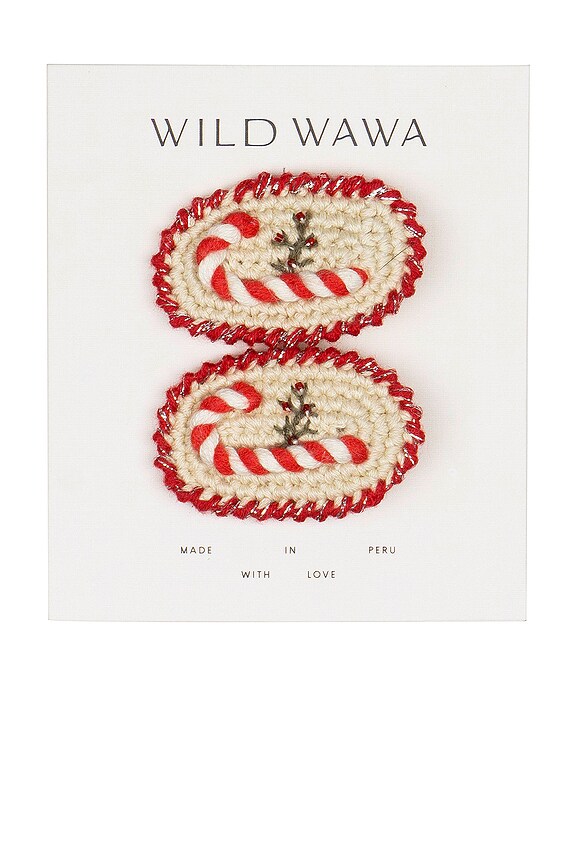 Wild Wawa Kids Clip Set in Candy Cane | REVOLVE