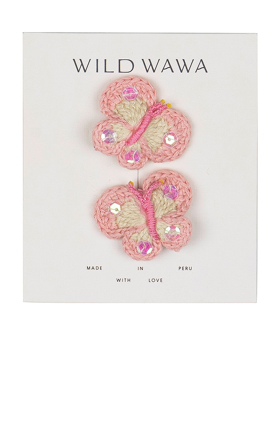 Wild Wawa Kids Crochet Clip Set in Pink | REVOLVE