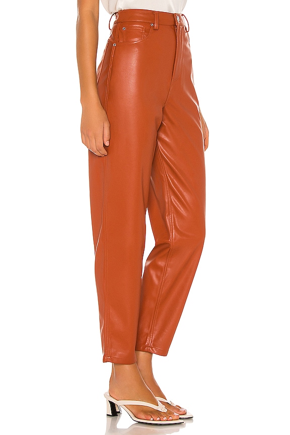 WeWoreWhat Dani Faux Leather Boyfriend Pant in Cognac | REVOLVE