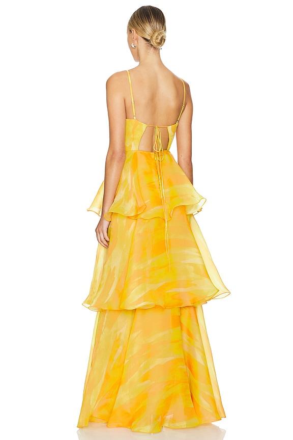 YAURA Keta Dress in Aquarelle Yellow | REVOLVE