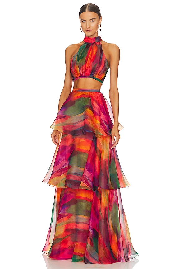YAURA Faari Maxi Skirt in Aquarelle Print | REVOLVE
