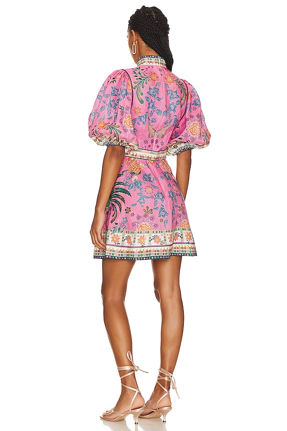 Zimmermann Ginger Buttoned Mini Dress in Pink Multi | REVOLVE