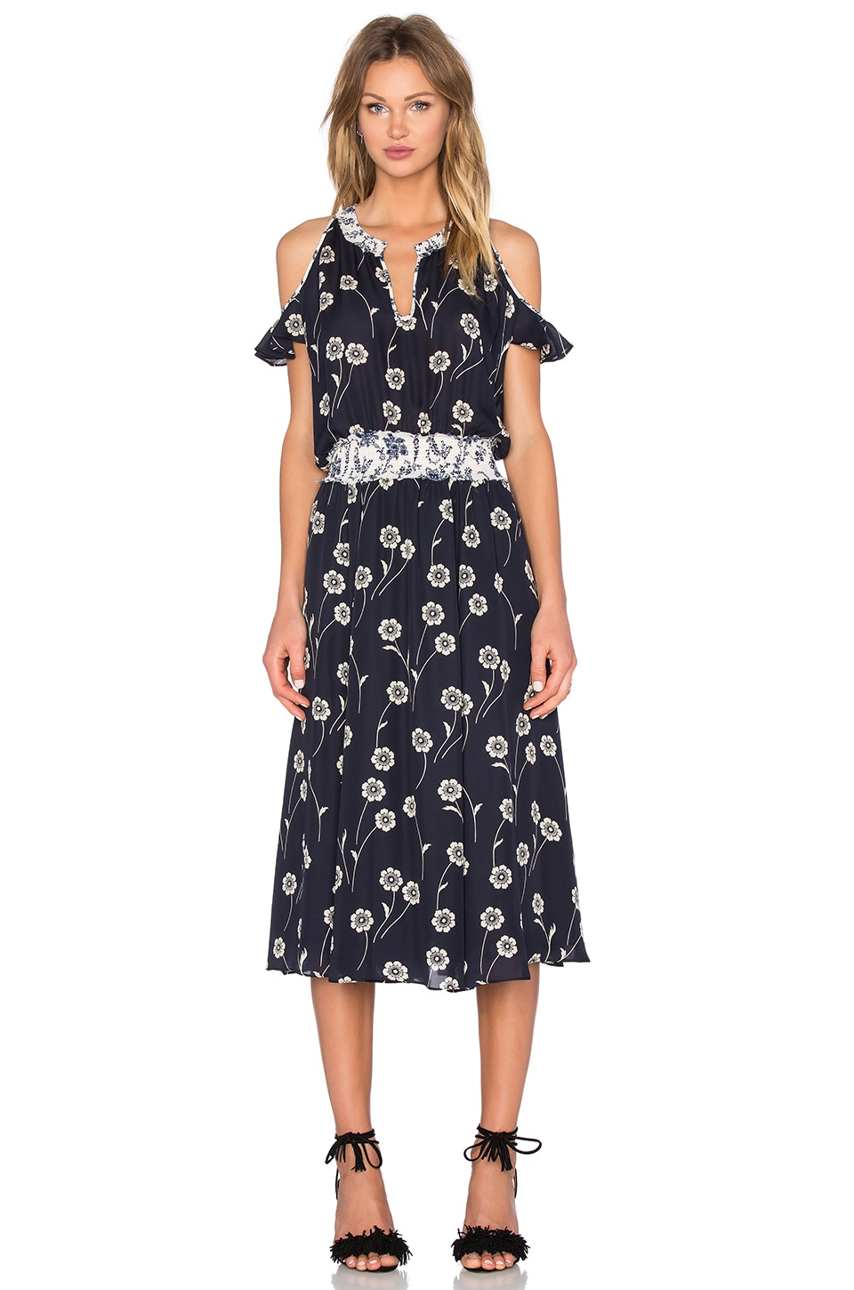 DEREK LAM 10 CROSBY Cold Shoulder Dress in Midnight | REVOLVE