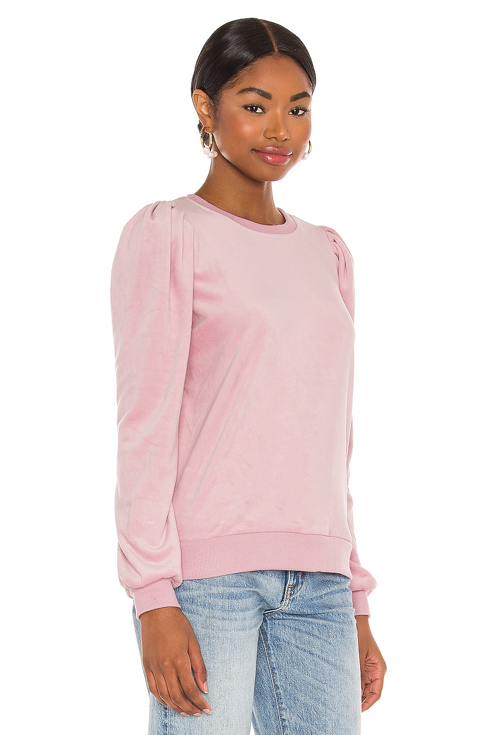 1. STATE Velour Sweater in Rose Pink | REVOLVE