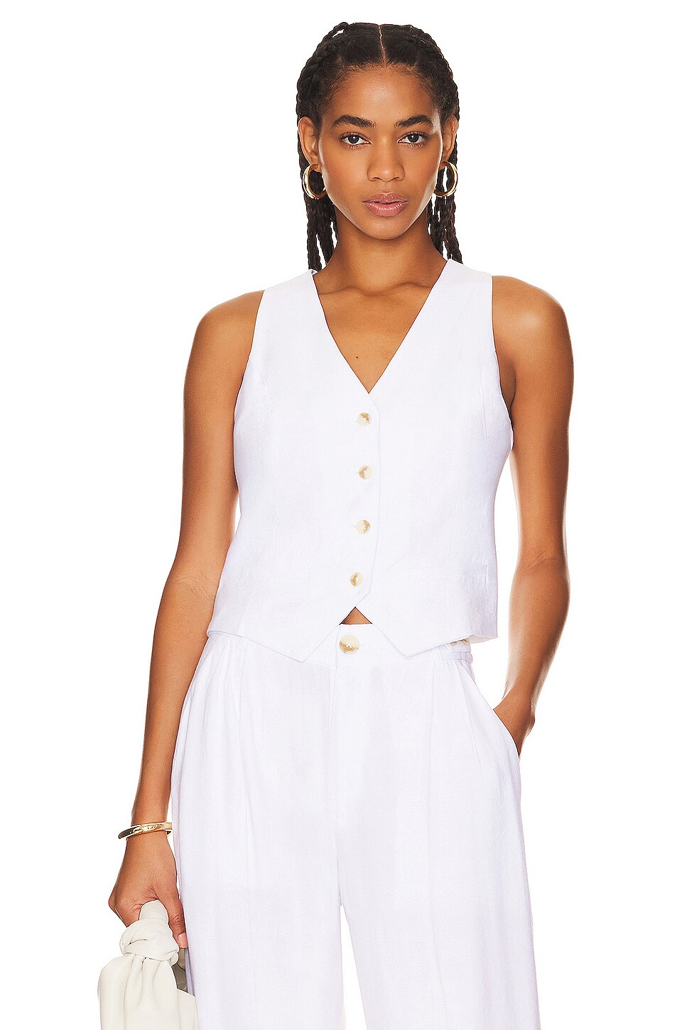 1. STATE Micro Vest in Ultra White | REVOLVE