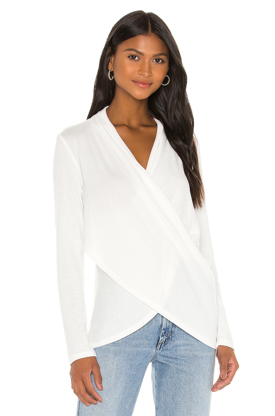 1. STATE Cross Front Cozy Knit Top in Soft Ecru | REVOLVE