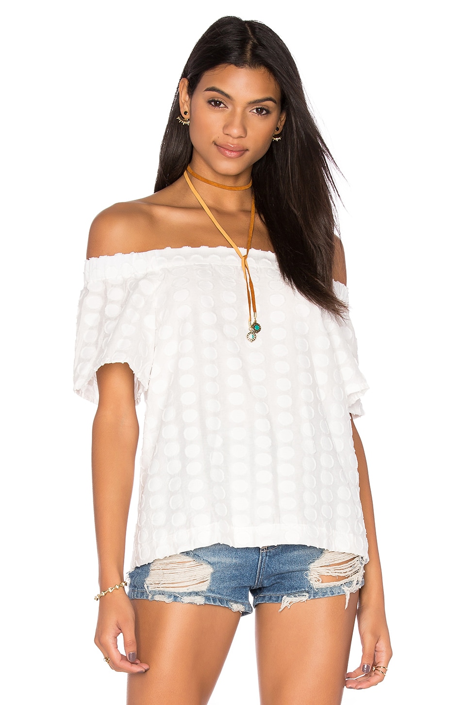 1. STATE Off Shoulder Blouse in Cloud | REVOLVE