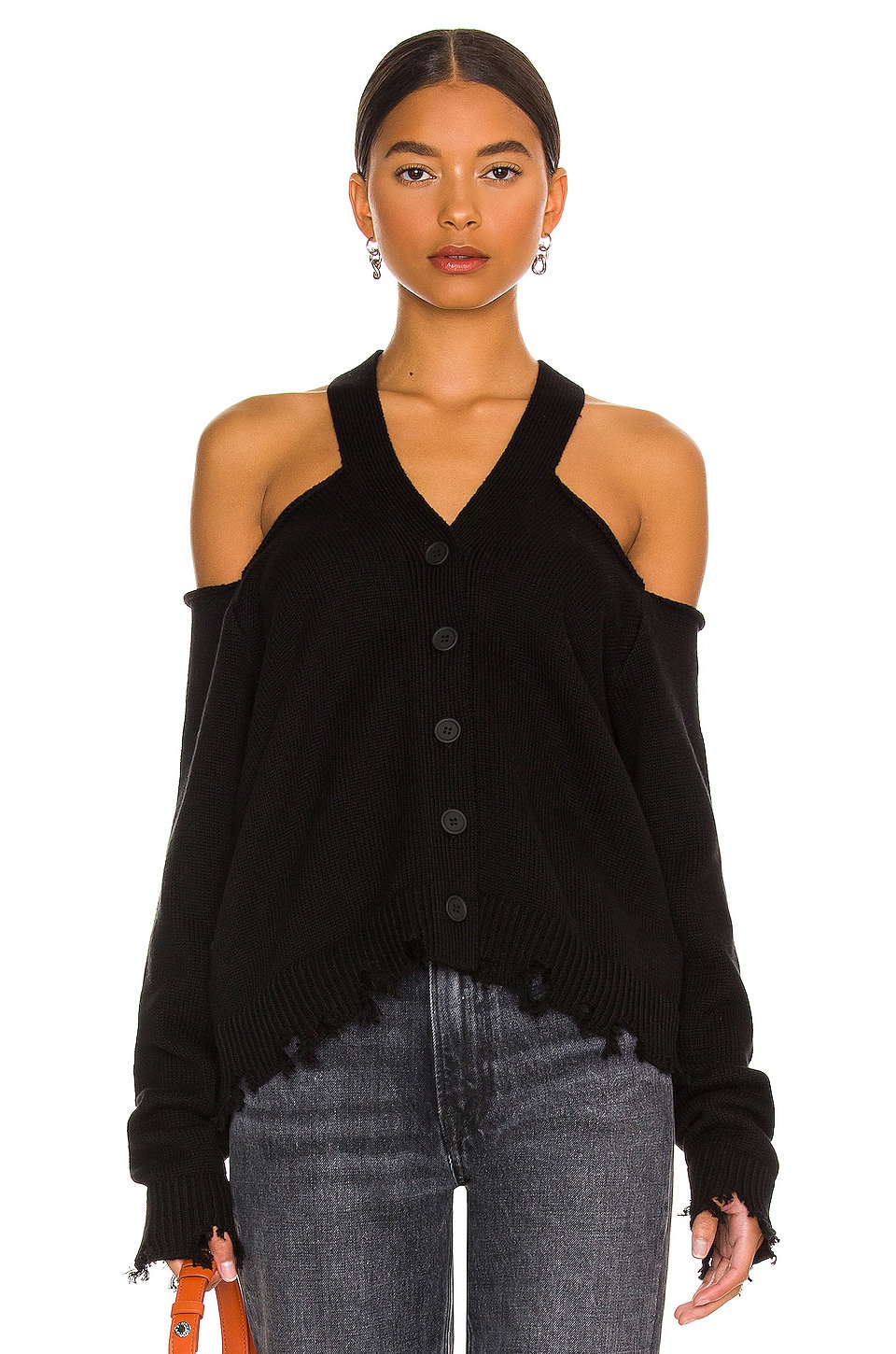 525 America Cut Out Cardigan in Black | REVOLVE