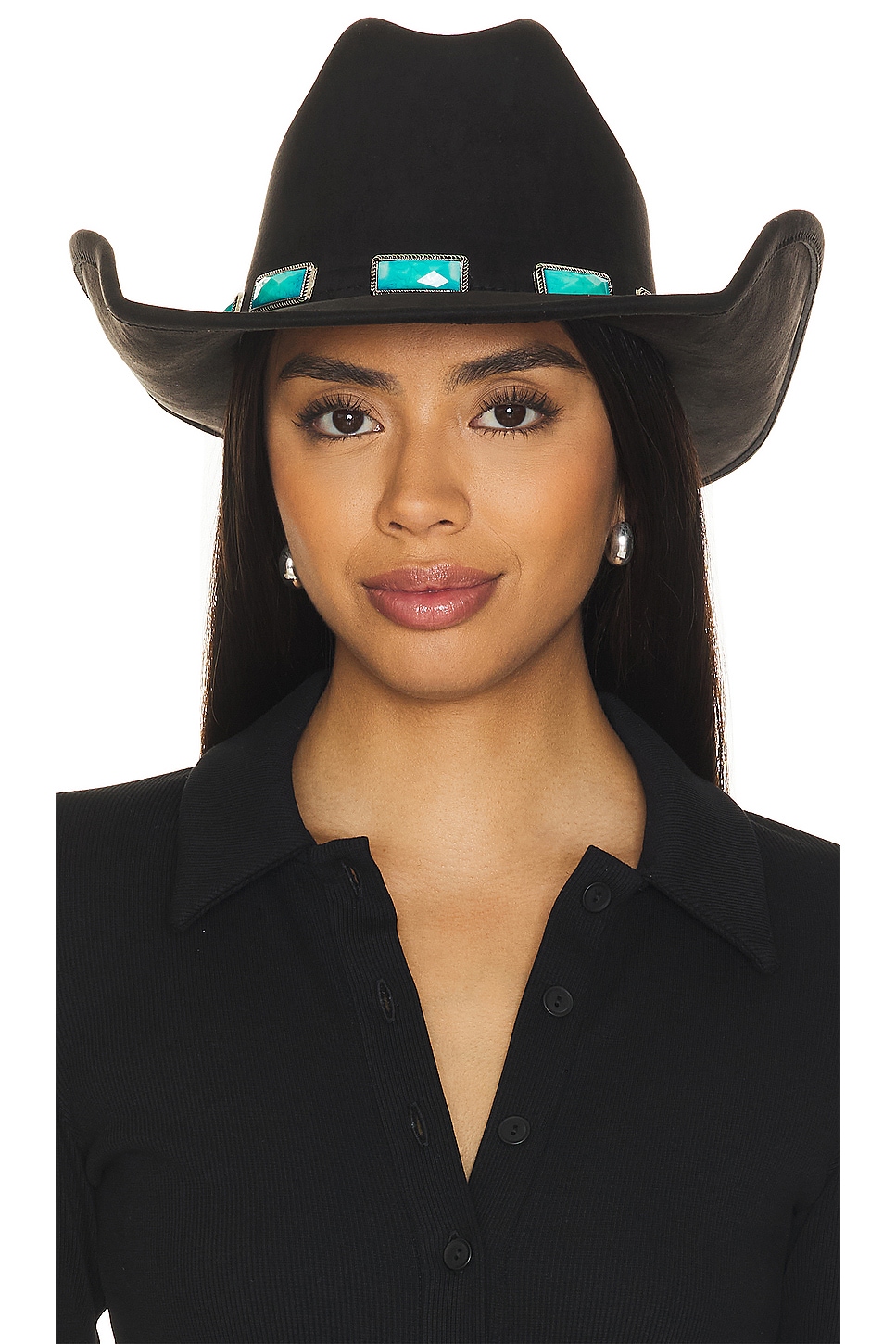 8 Other Reasons Turquoise Cowboy Hat in Black | REVOLVE