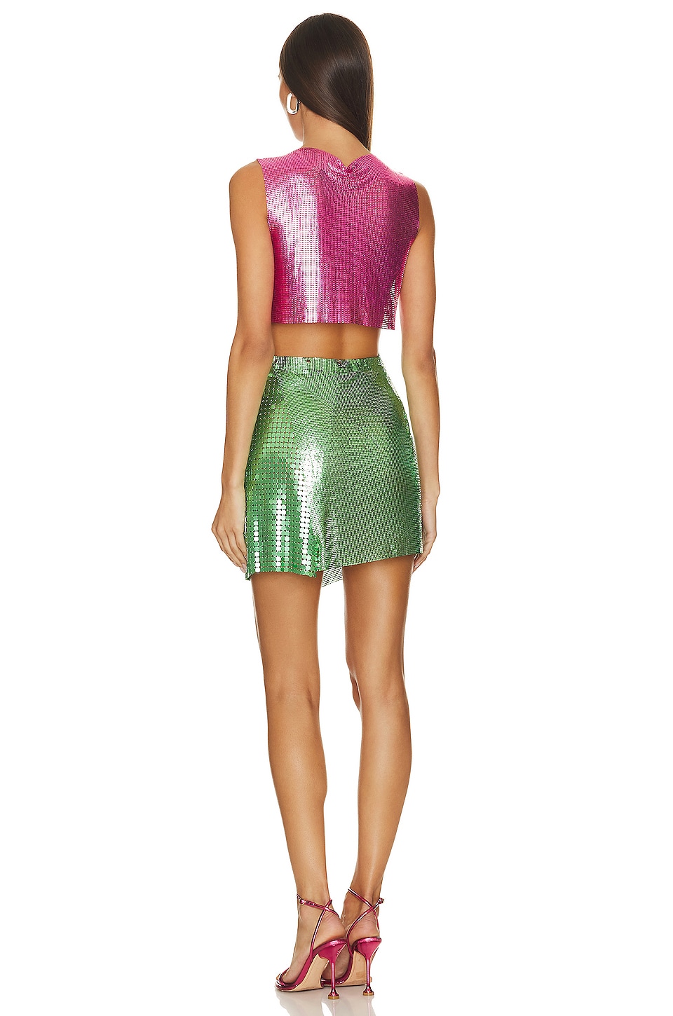 8 Other Reasons Color Block Chainmail Set in Pink & Green | REVOLVE