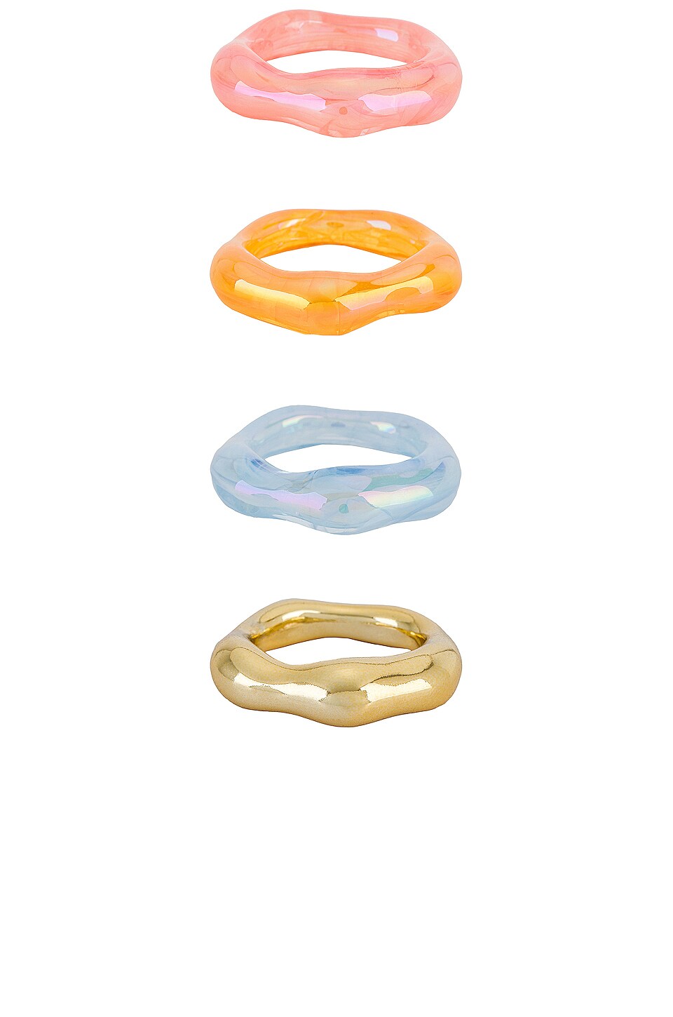 8 Other Reasons Orange Pastel Ring Set in Multi | REVOLVE