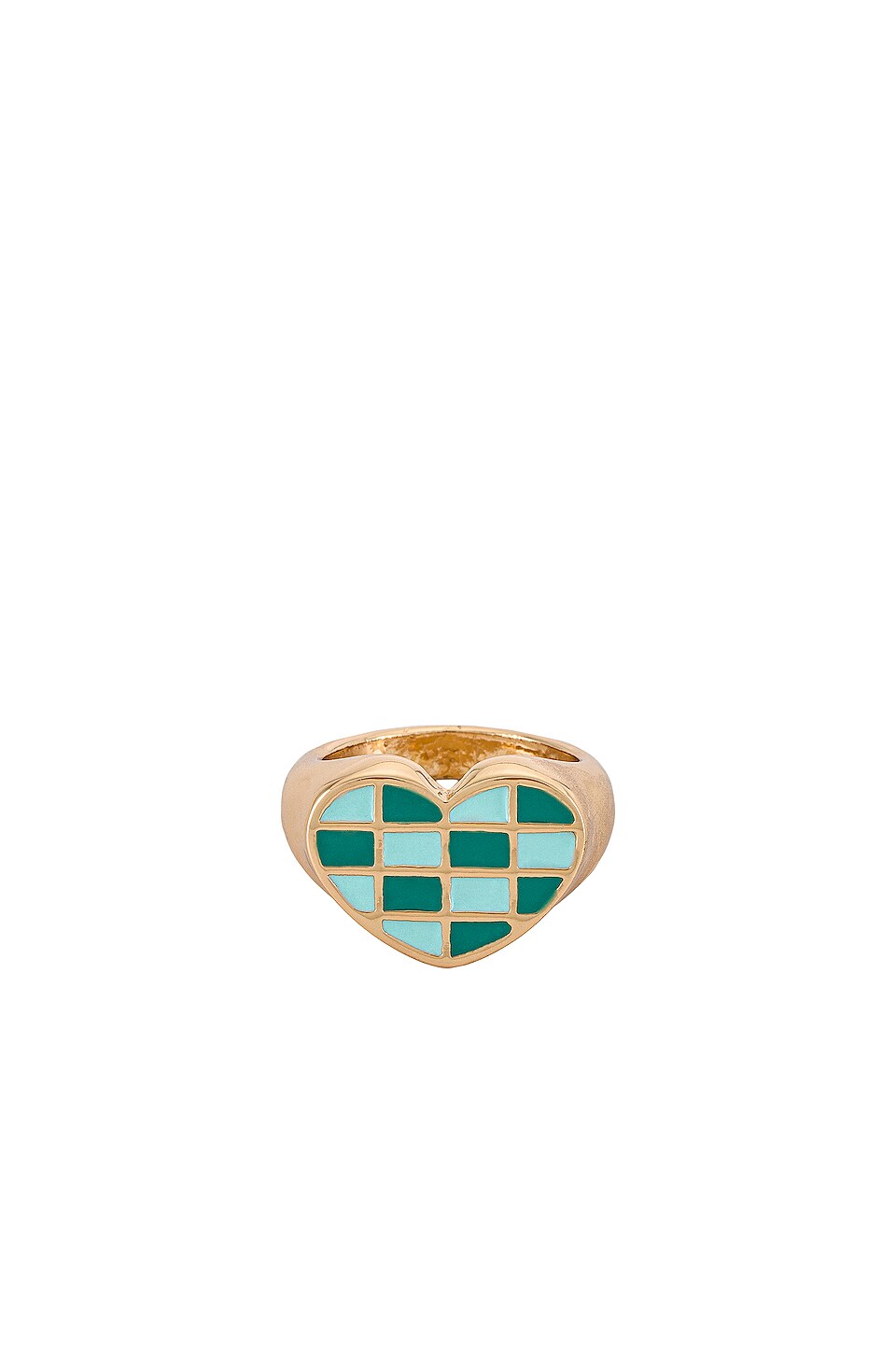 8 Other Reasons Checkered Heart Ring in Green | REVOLVE