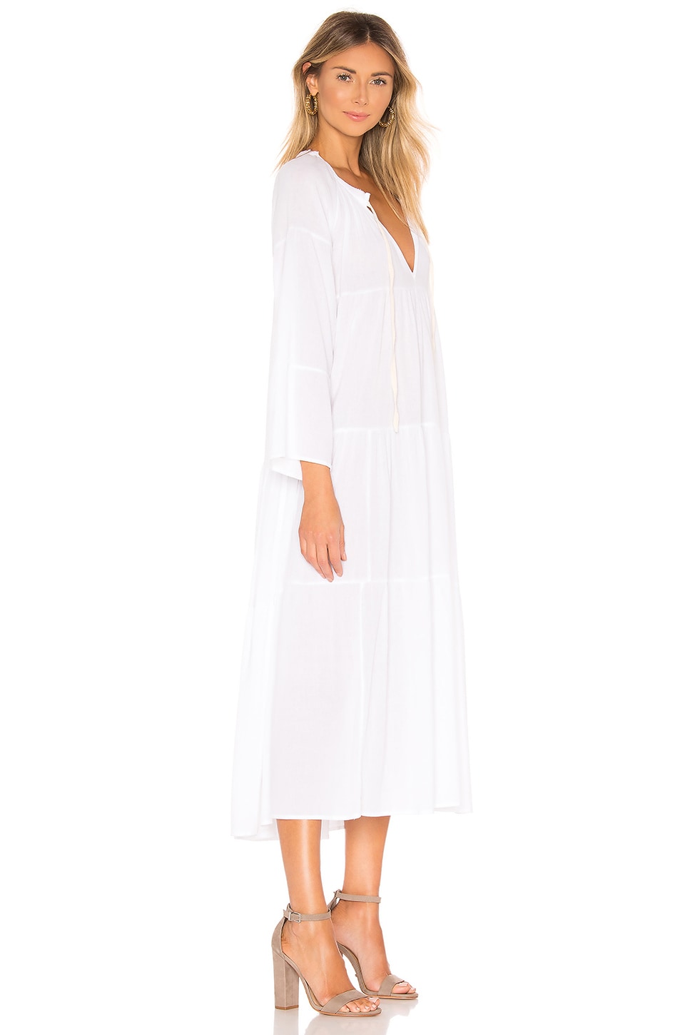 9 Seed Majorca Ruffle Tier Maxi Dress in White | REVOLVE