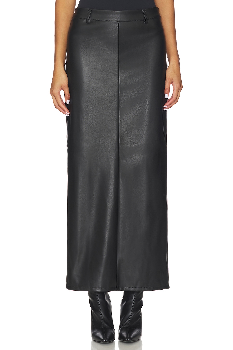 ALL THE WAYS Kayla Faux Leather Skirt in Black | REVOLVE