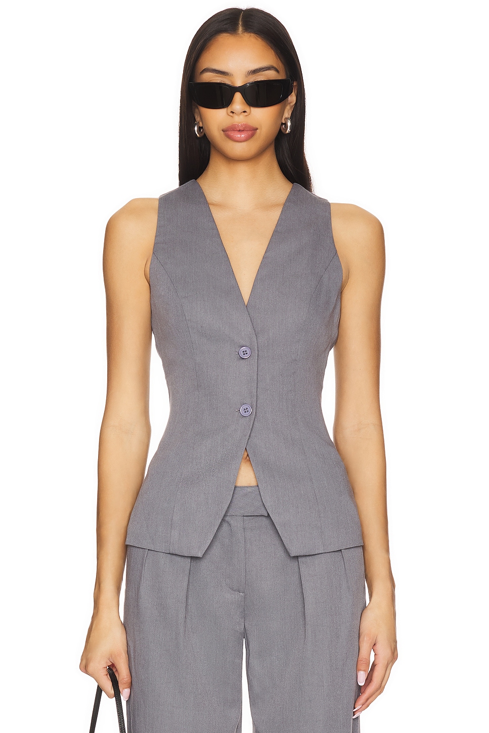 ALL THE WAYS Libbi Open Back Vest in Grey | REVOLVE