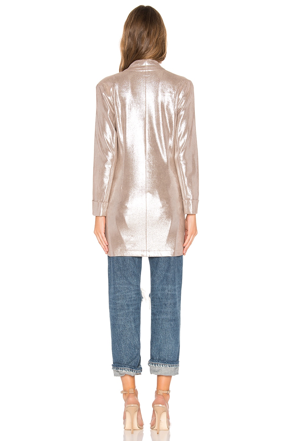 About Us Matilda Metallic Blazer in Gunmetal | REVOLVE