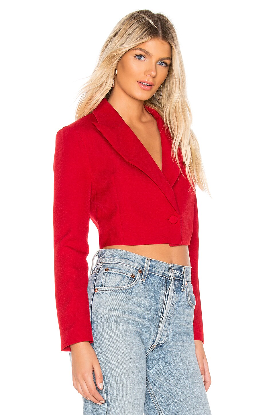 About Us Willow Cropped Blazer in Red | REVOLVE