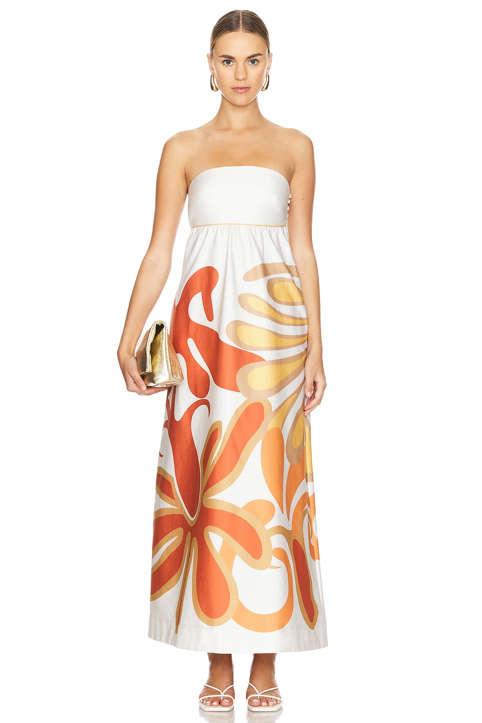 ADRIANA DEGREAS Algae Strapless Long Dress in Unique | REVOLVE