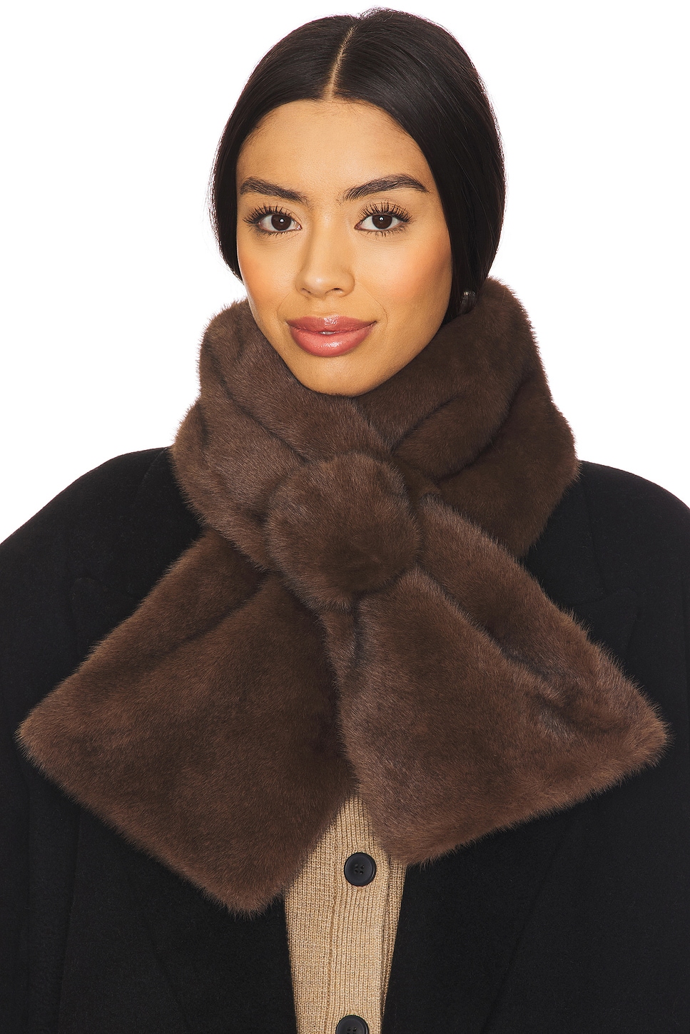 Adrienne Landau X Revolve The Downtown Scarf in Chocolate | REVOLVE