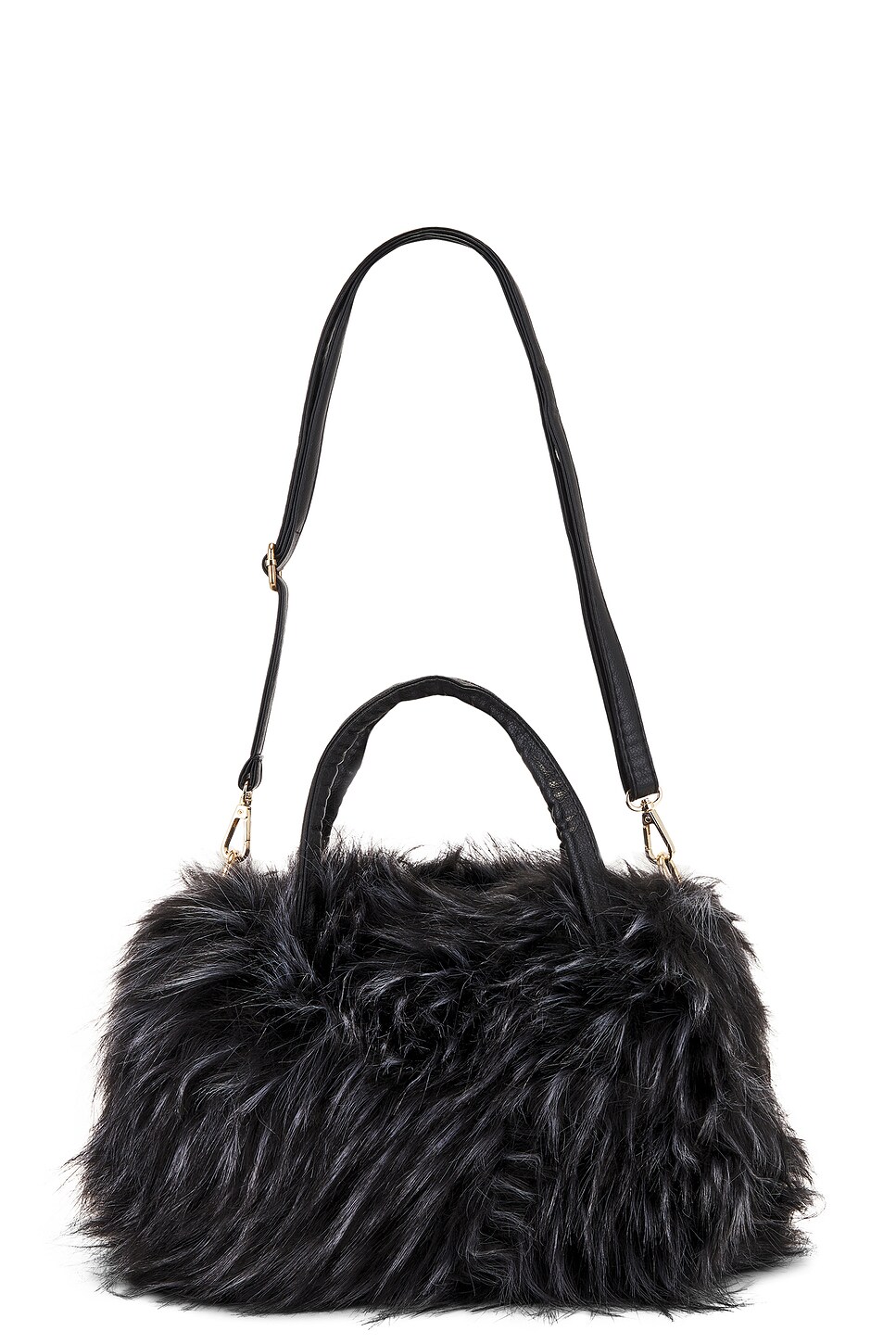 Adrienne Landau The Boo Faux Fur Bag in Jet Black | REVOLVE