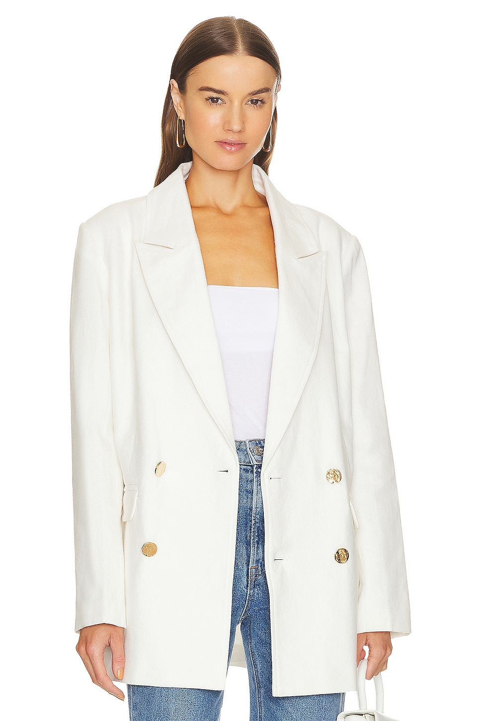 Aureta. Margot Blazer in Ivory | REVOLVE