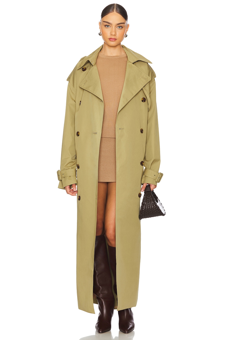 AEXAE Cashmere Mini Skirt in Tan | REVOLVE