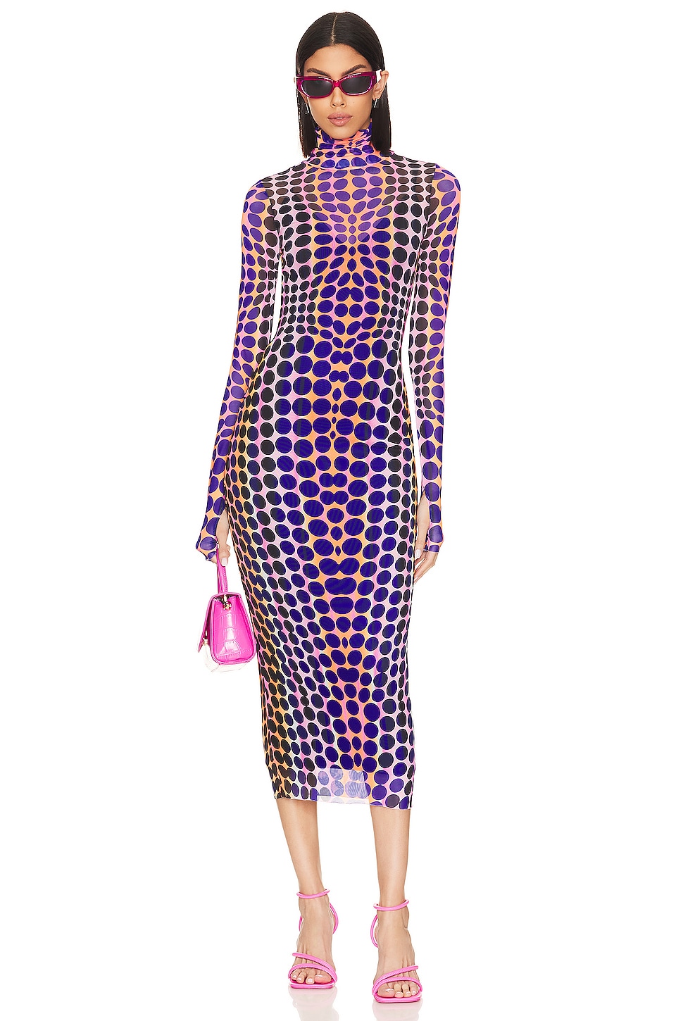 AFRM Shailene Dress in Purple Multi Dot | REVOLVE
