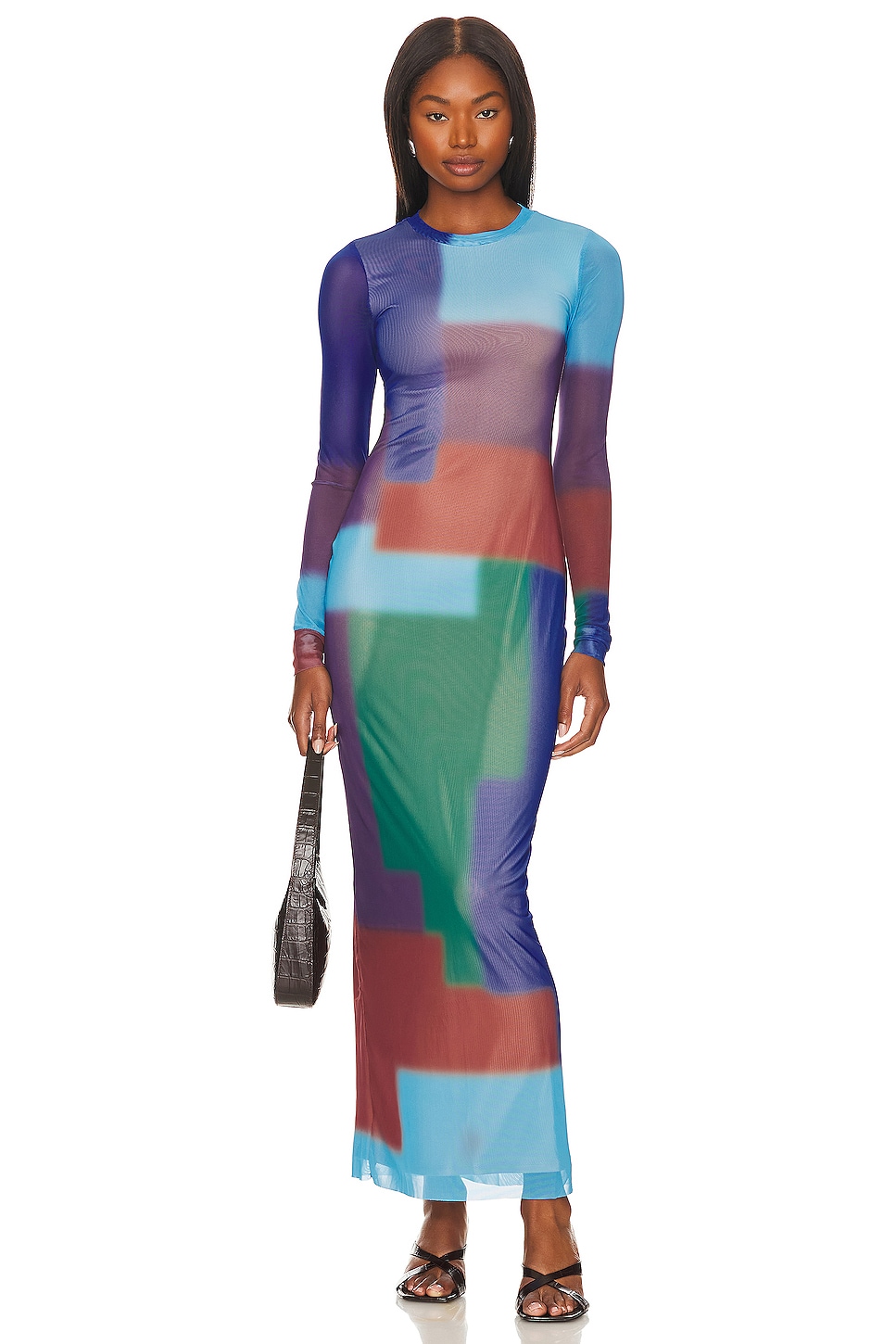 AFRM Didi Dress in Blur Block Geo | REVOLVE