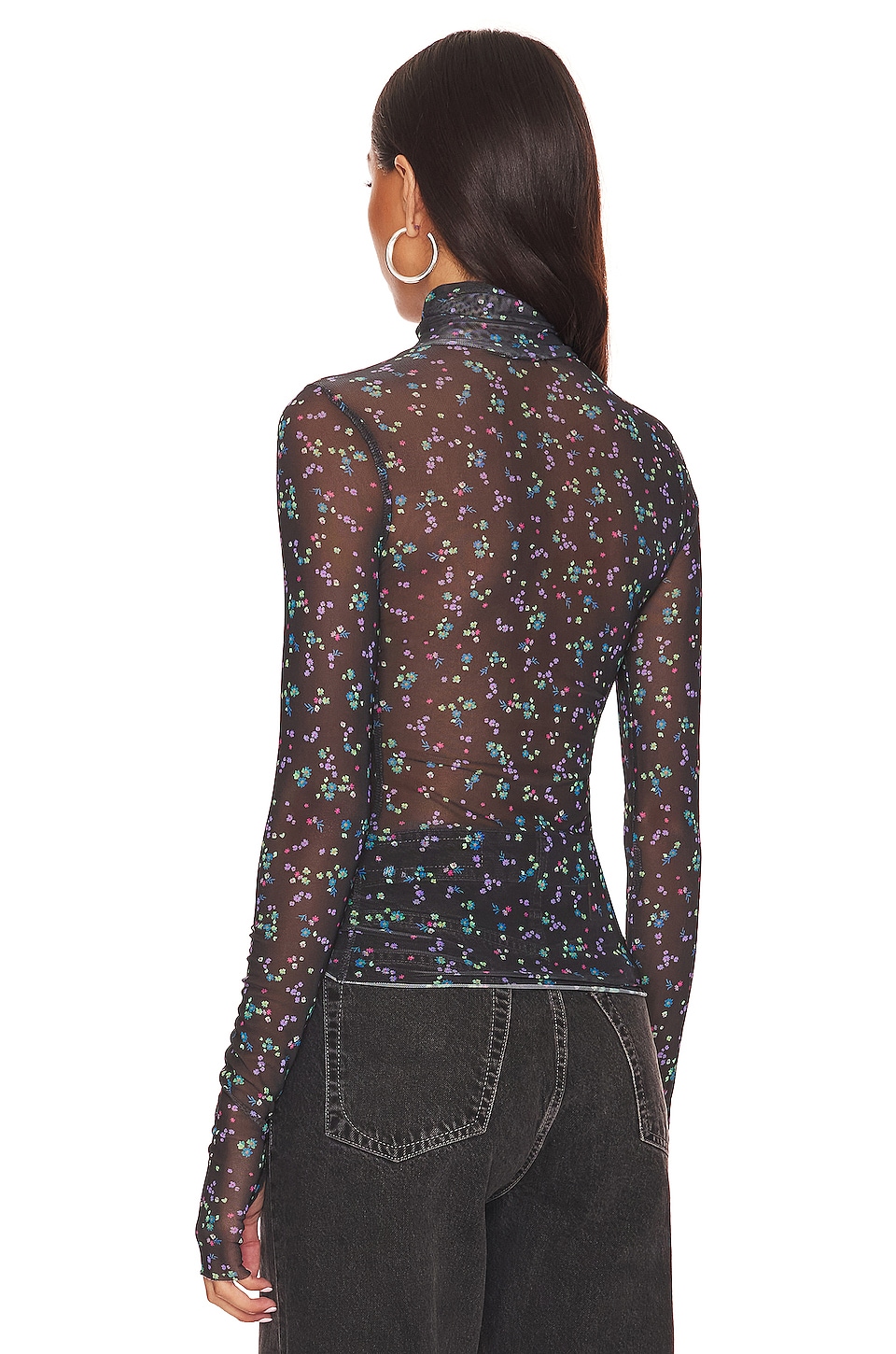 AFRM Zadie Top in Noir Neon Ditsy | REVOLVE