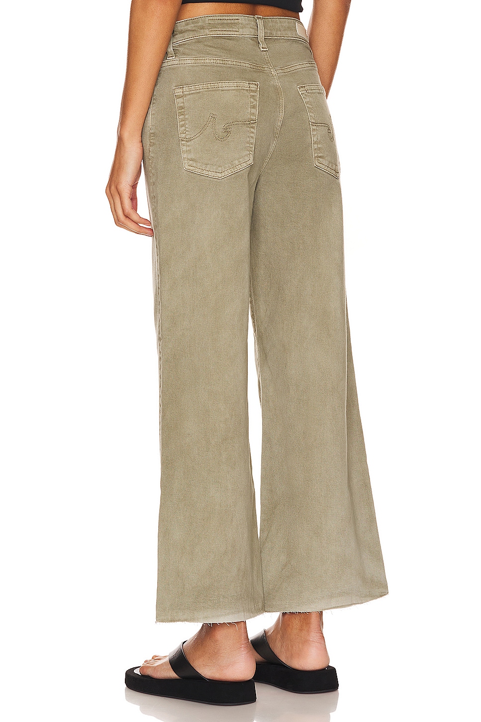 AG Jeans Saige Wide Leg Crop in Sulfur Dried Parsley | REVOLVE