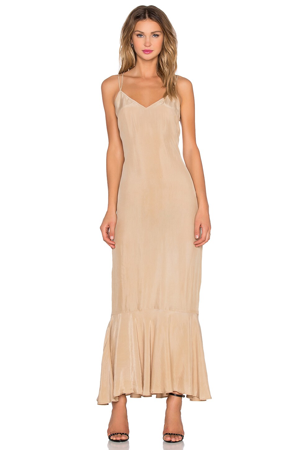 AGAIN Ash Dress in Camel | REVOLVE