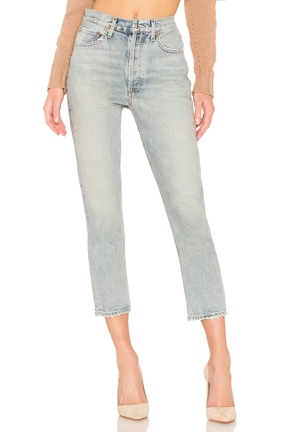 AGOLDE Riley Hi Rise Straight Crop in Vanished | REVOLVE