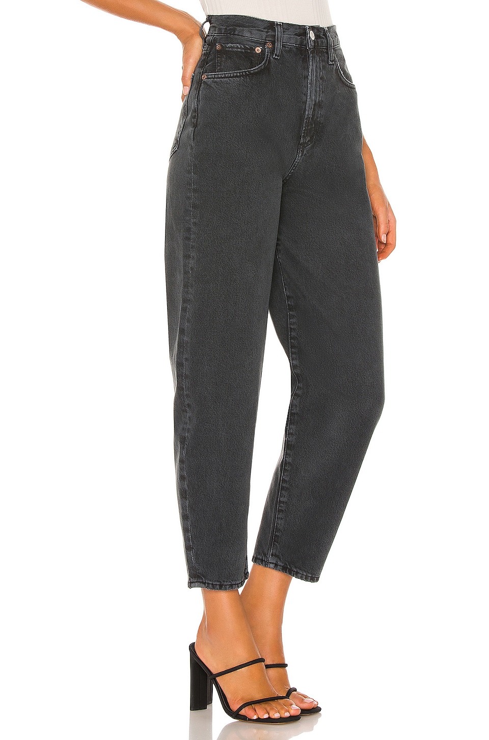 AGOLDE Balloon Ultra High Rise Curved Taper in Black Tea | REVOLVE