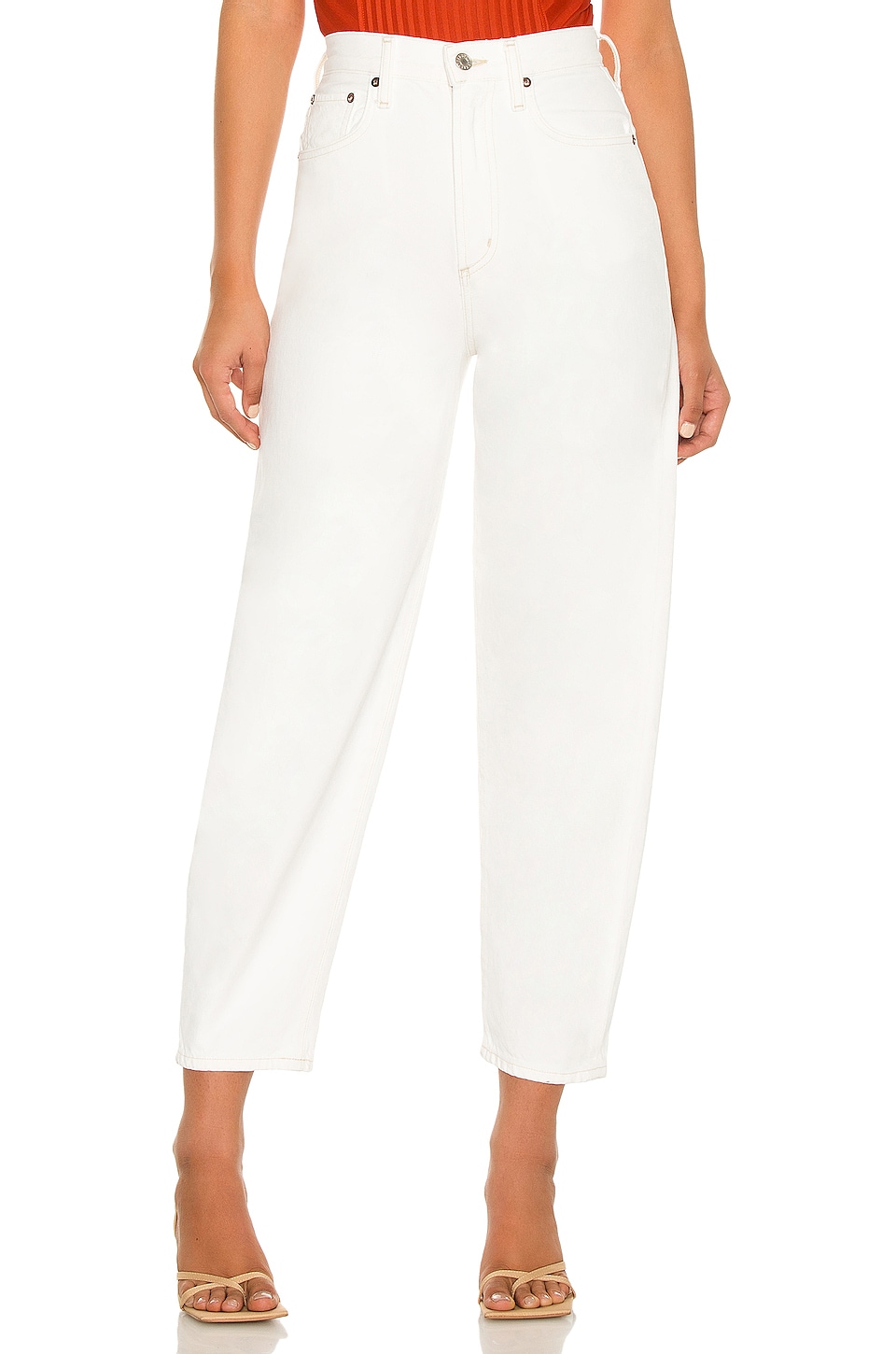 AGOLDE Balloon Ultra High Rise Curved Taper in Porcelain | REVOLVE